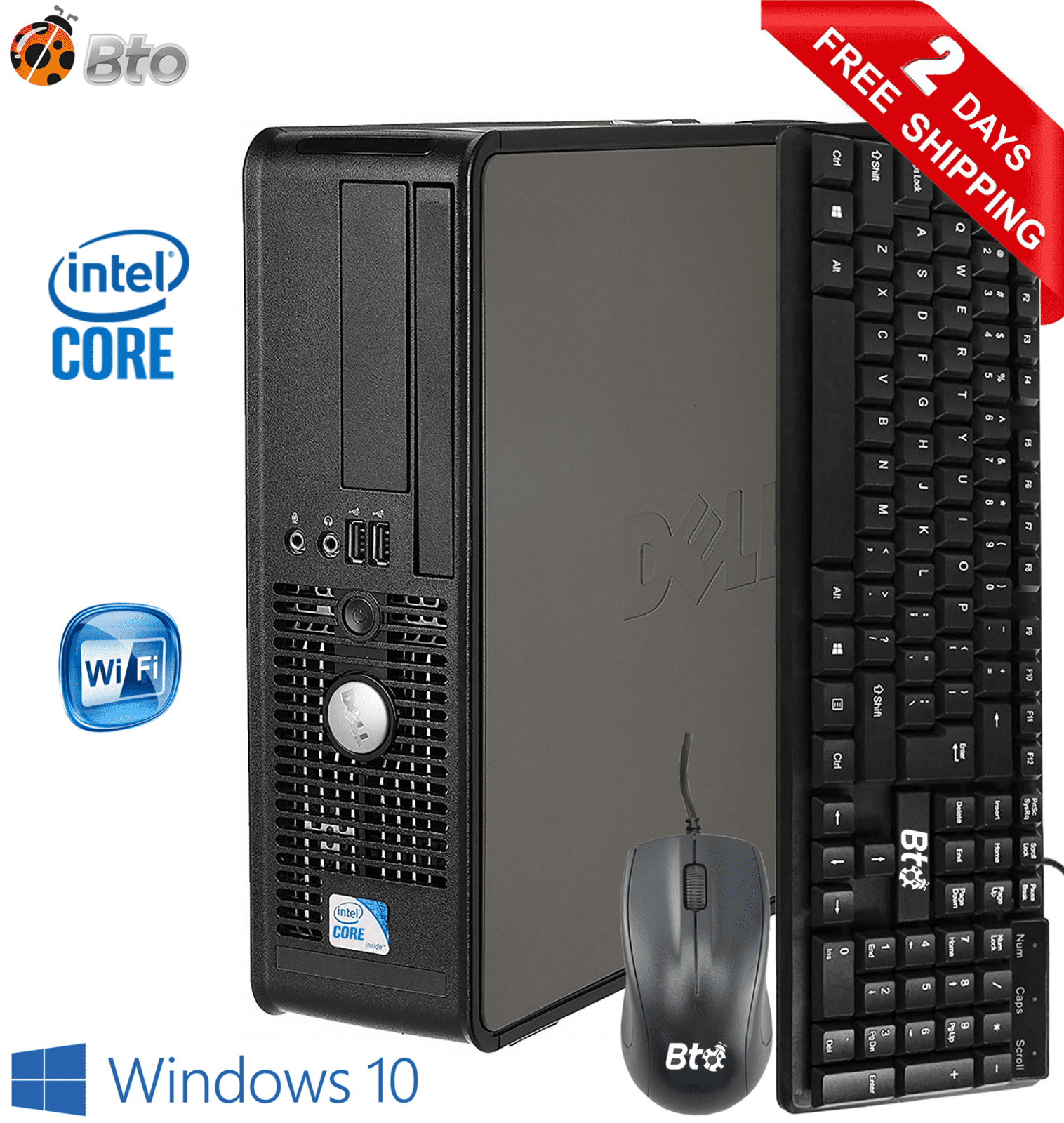 Restored Dell Small Form Computer Desktop PC, Intel Core 2 Duo ...