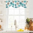 Blue Green Floral Tie Up Valance Curtains Modern Blue Green Khaki ...