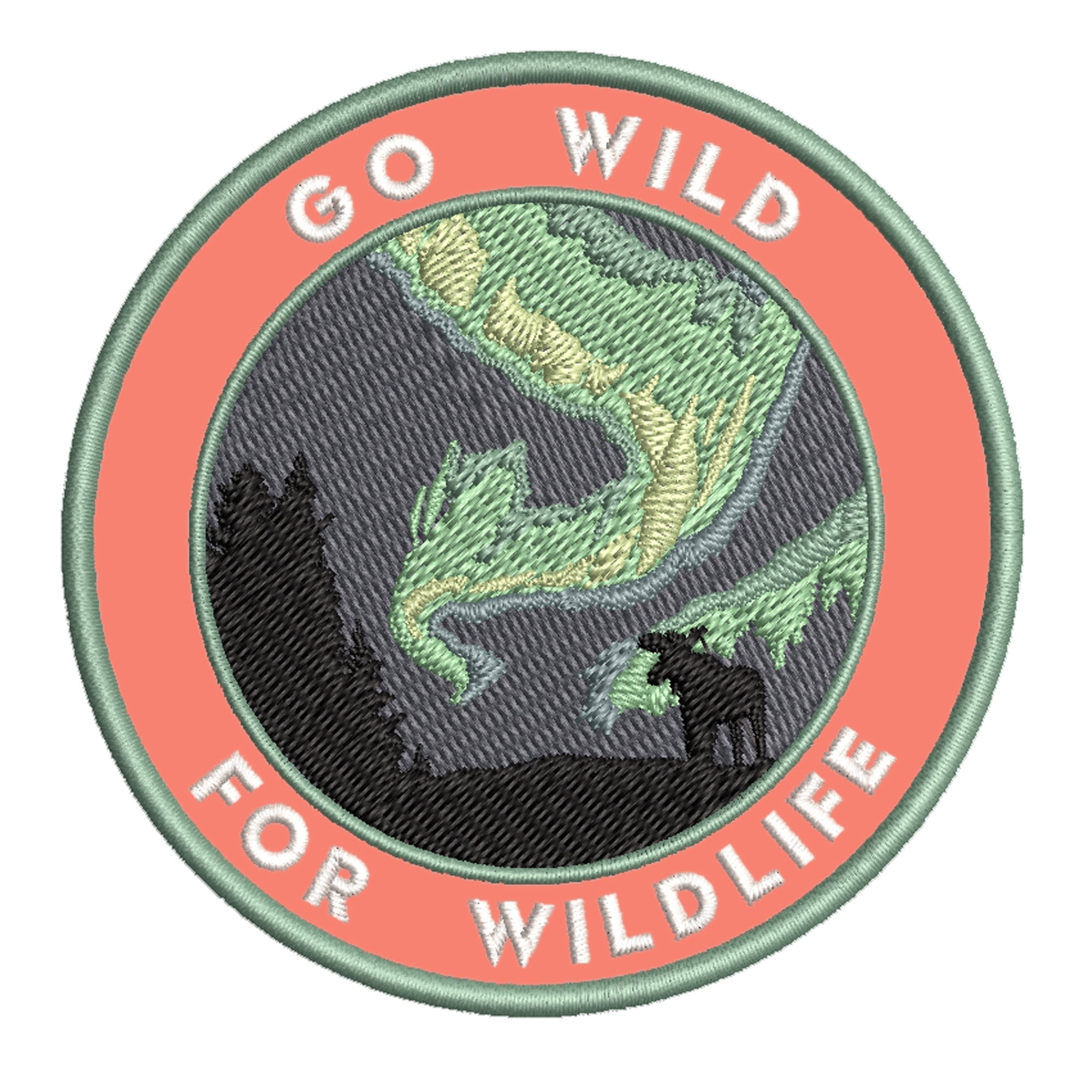Go Wild For Wildlife! 3.5 Inch Iron Or Sew On Embroidered Fabric Badge ...