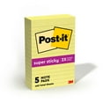 Post-it Super Sticky Lined Notes, 5 Packs, Canary Yellow, 4 in. x 6 in ...