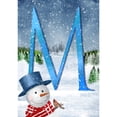 America Forever Winter Monogram Letter M Snowman with Cardinal Garden ...