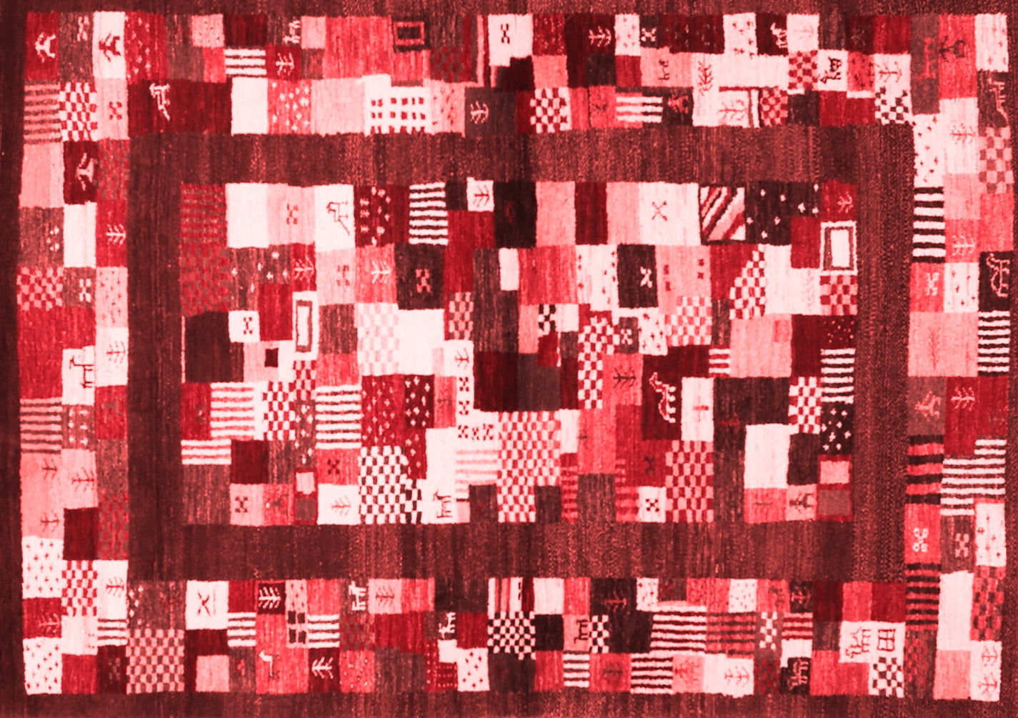 Ahgly Company Indoor Rectangle Abstract Red Contemporary Area Rugs, 2 ...