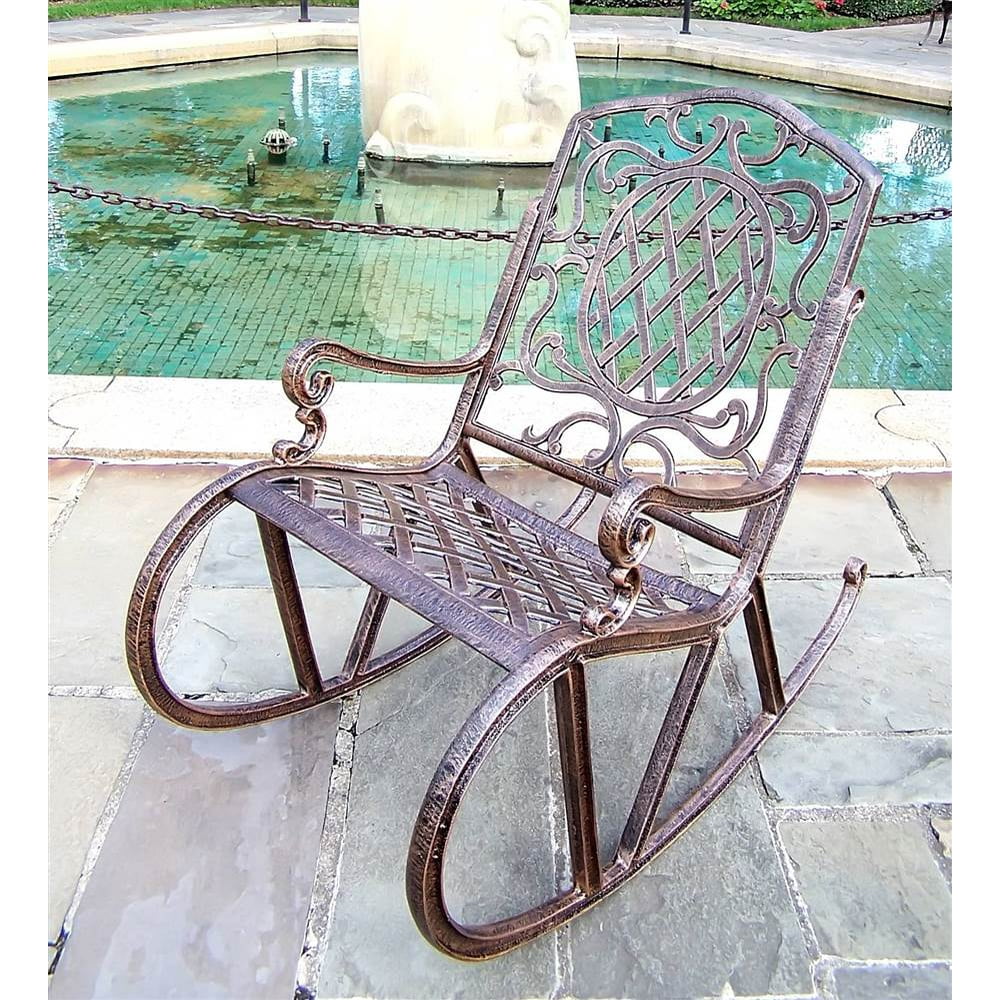 Cast Aluminum Rocking Chair - Mississippi (Antique Bronze) - Walmart ...