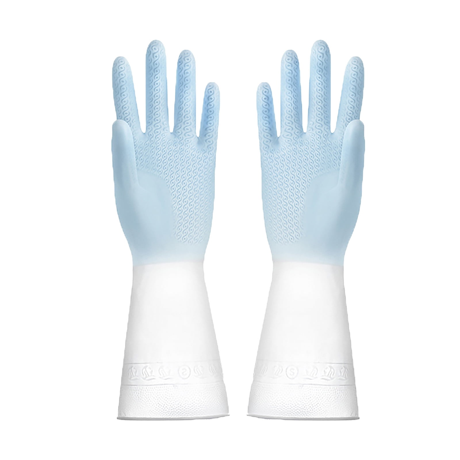 Meitianfacai Reuseable Rubber Gloves For Cleaning  Rubber Dishwashing Gloves  Anti-Slip Design  Household Rubber Latex Waterproof Dish Gloves  1 Pair