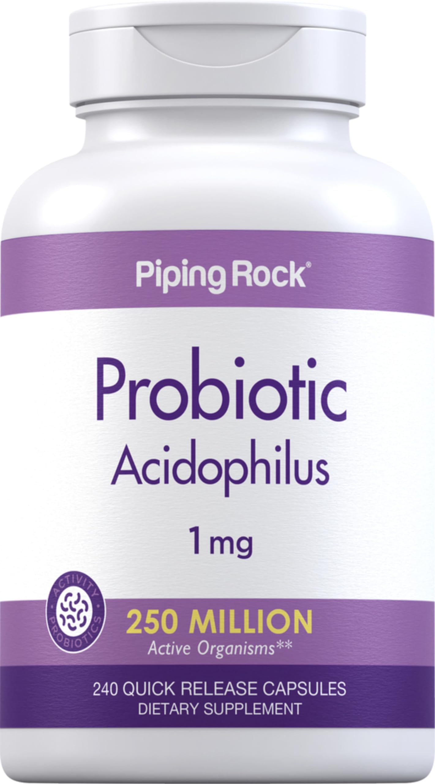 Cápsulas probióticas de acidófilos Piping Rock, 240 unidades, 250 ml de ...
