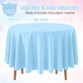 16 Pack Light Blue Disposable Plastic Tablecloths for Round Tables ...