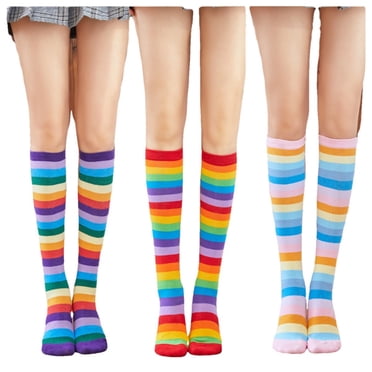 Rainbow Striped Knee High Socks - Walmart.com
