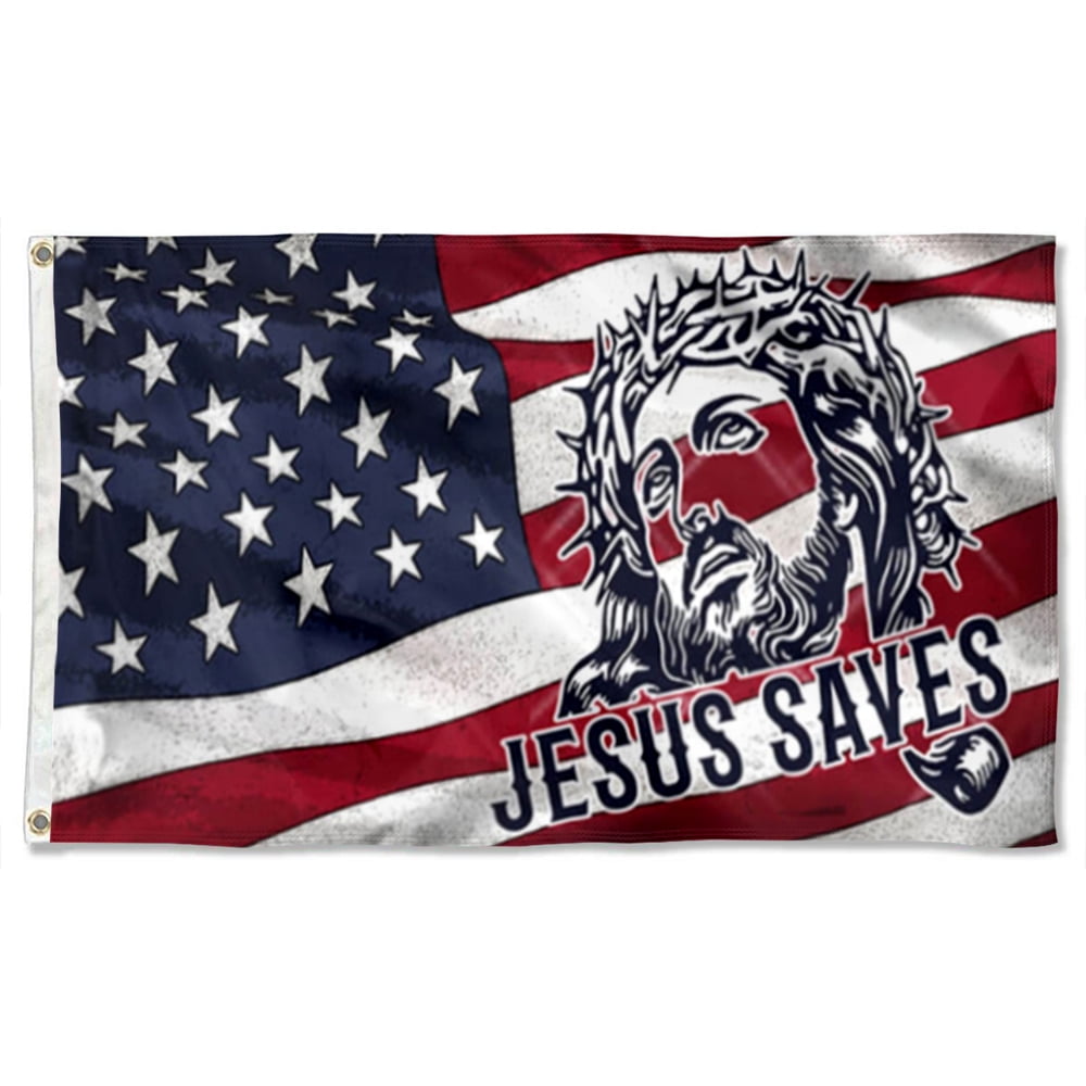 Cayyon Jesus Flag 3x5Feet Jesus Grommet Flag Jesus Saves Flag Banner ...
