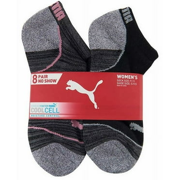 Puma Ladies 10 Pair Cushioned CoolMax No Show Socks (Black) - Walmart.com