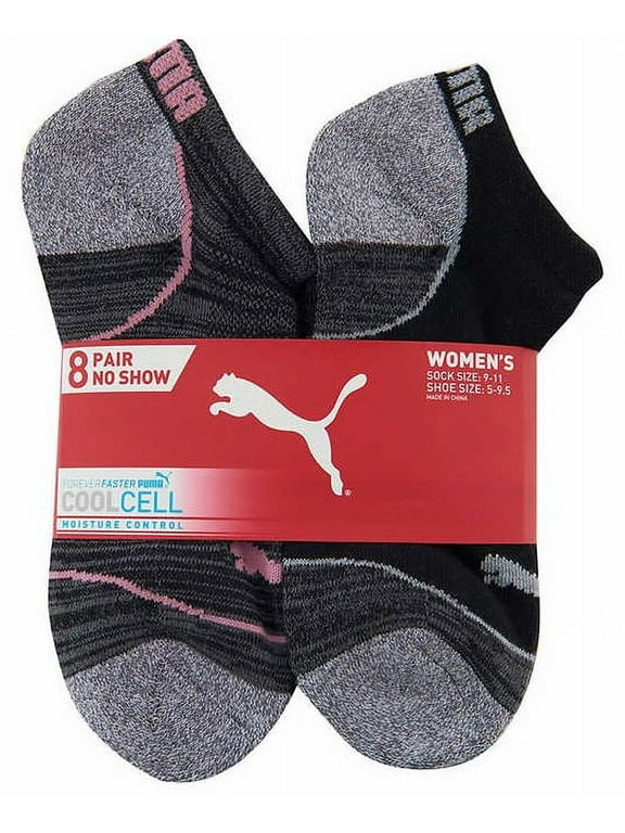 Puma Ladies 10 Pair Cushioned CoolMax No Show Socks (White) - Walmart.com