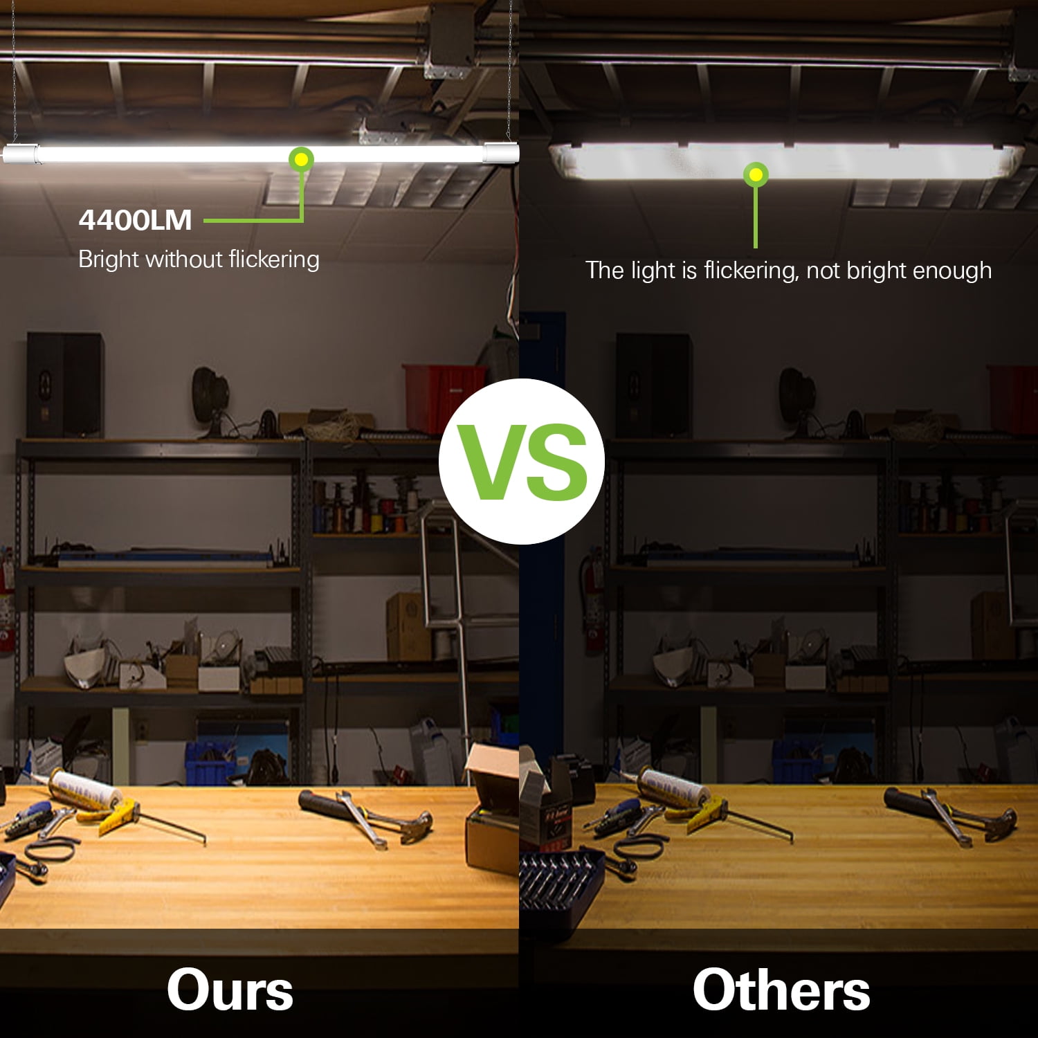 Linkable LED Shop Light 100W 2 Pack 13000LM 5000K Utility Fixture with ...