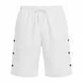 Ceisia Men's Linen Blend Elastic Waist Drawstring Shorts With Button ...