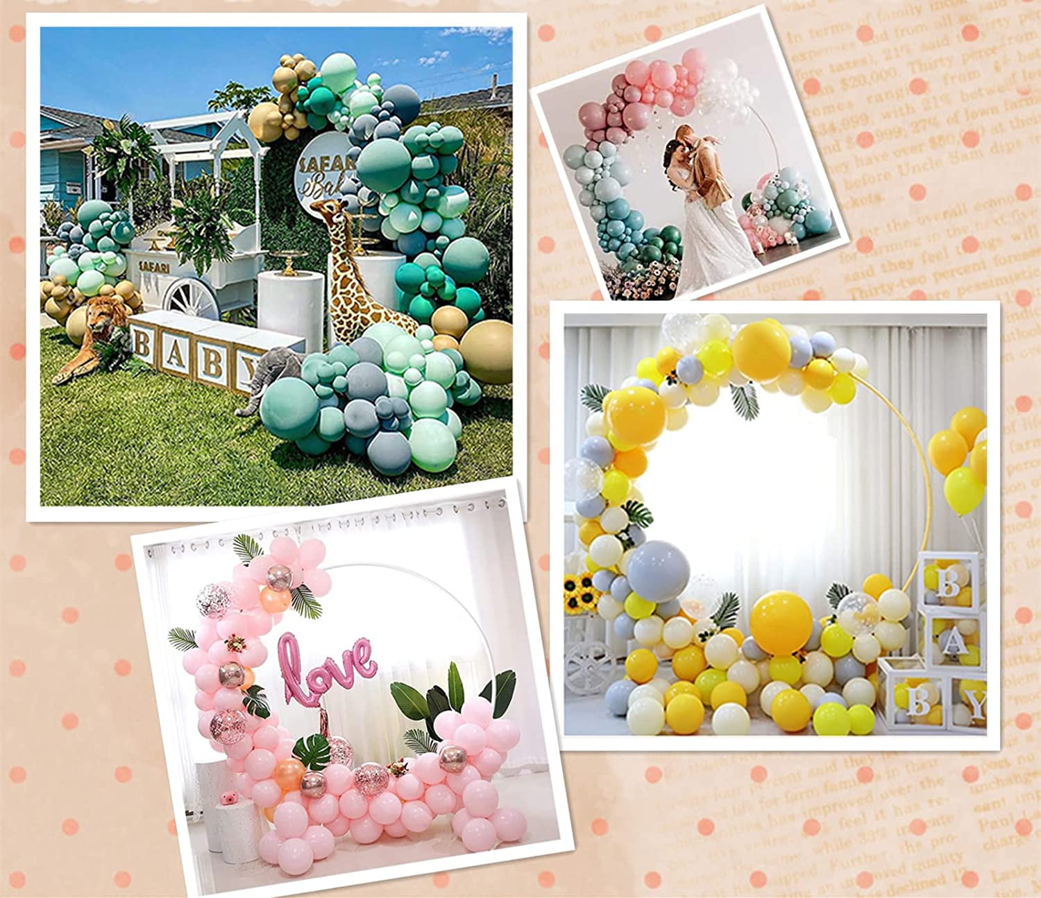 Buy Balloon Circle Frame Kit, Balloon Arch Set Column Stand Base Frame ...