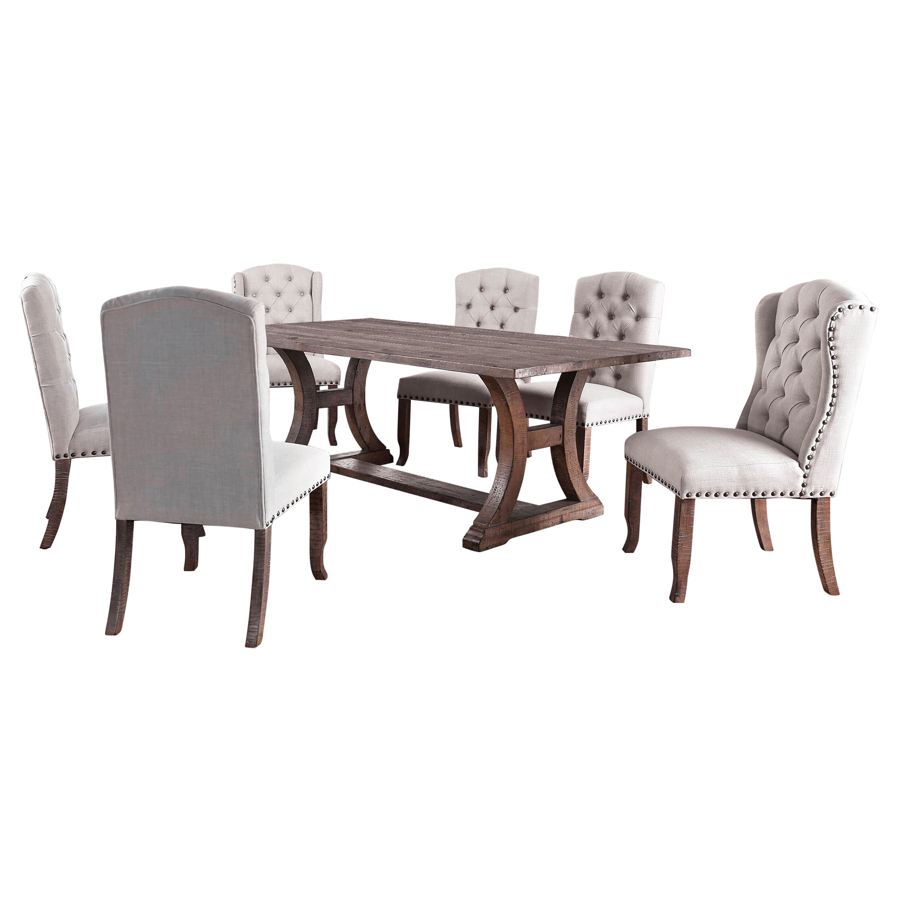Furniture of America Liston 77 inch Wood Dining Table Set with ...