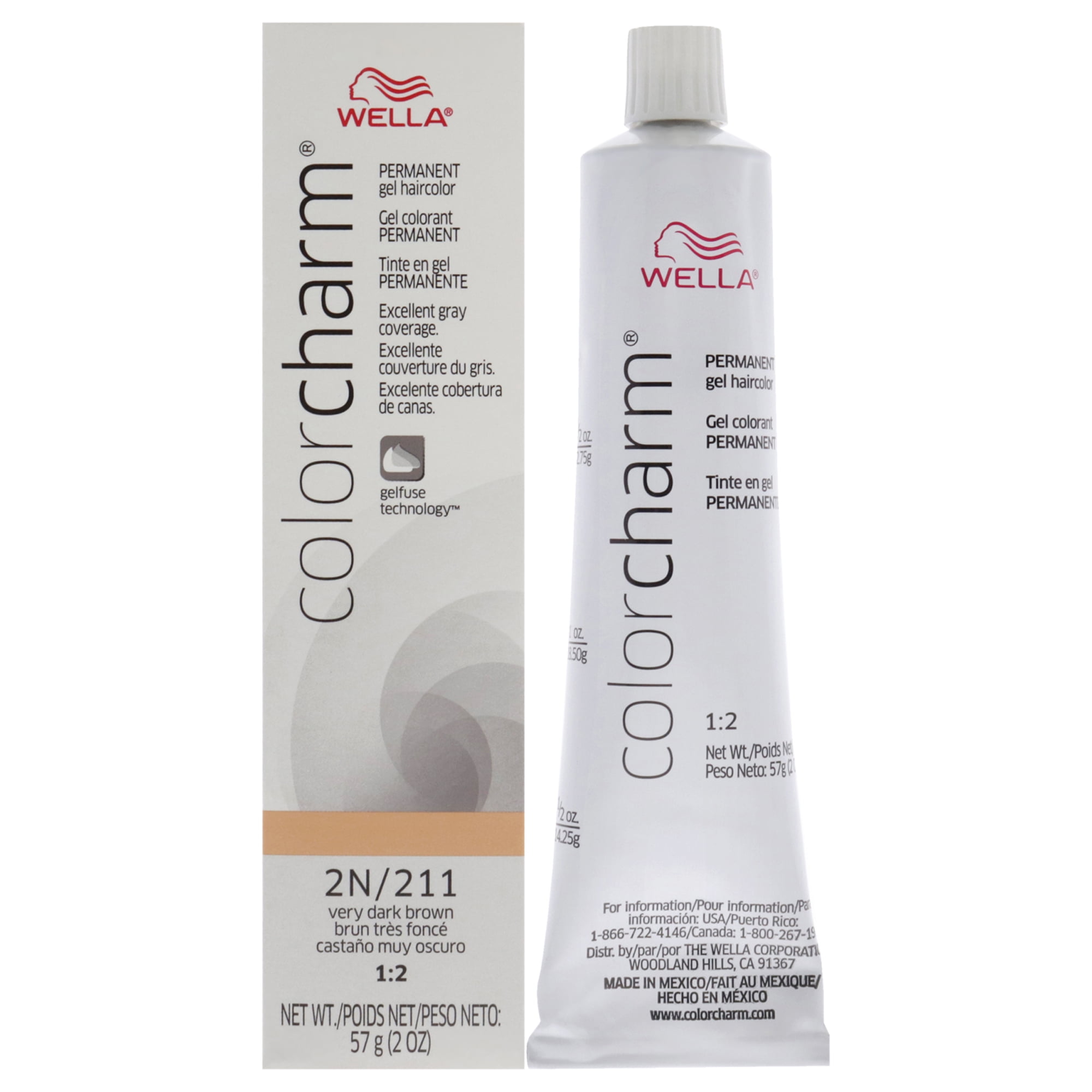 WELLA COLOR CHARM, HAIR COLOR Permanent Very Dark Brown Gel Hair HC ...