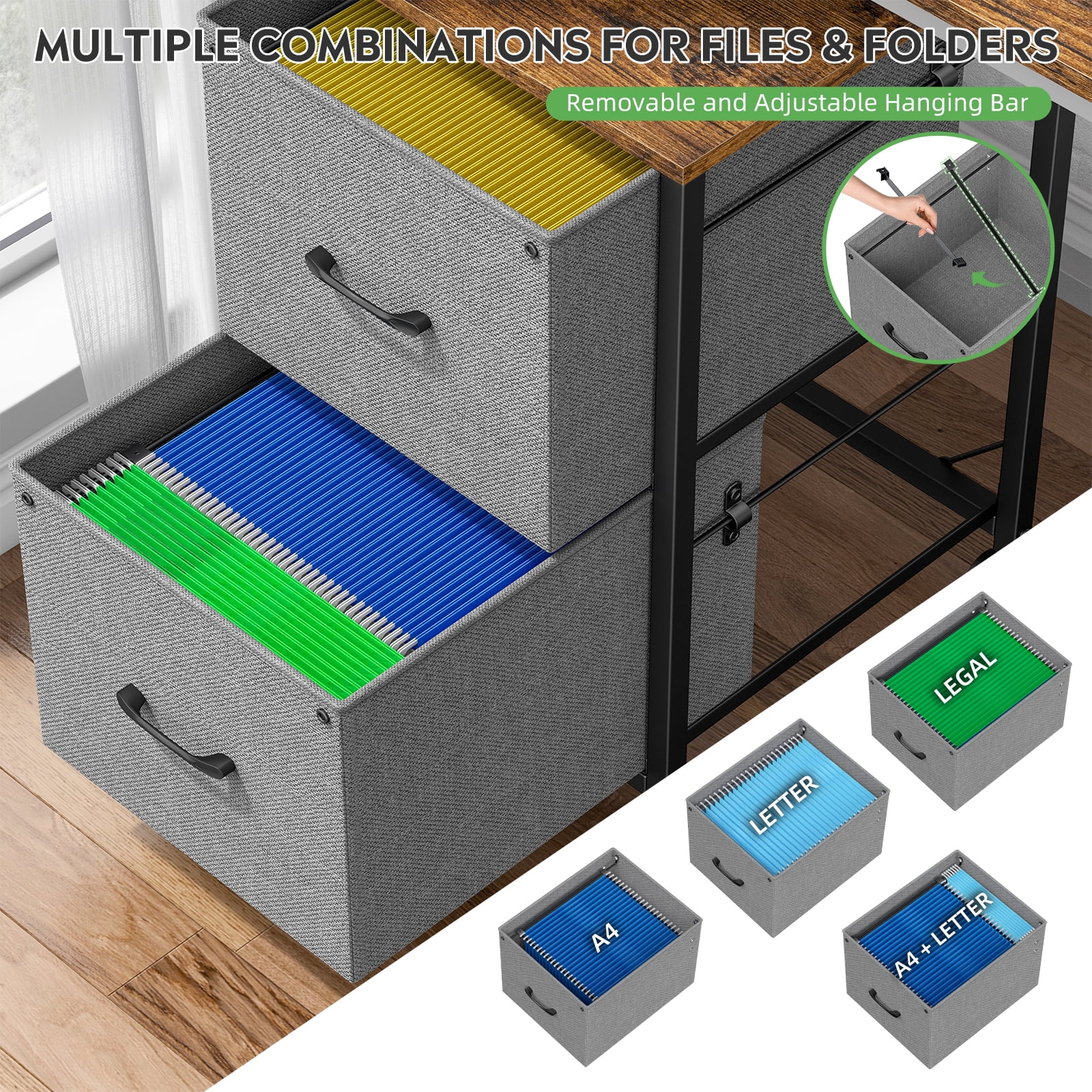 Buy Raybee 2-Drawer Vertical Mobile File Cabinet,Rolling Printer Stand ...
