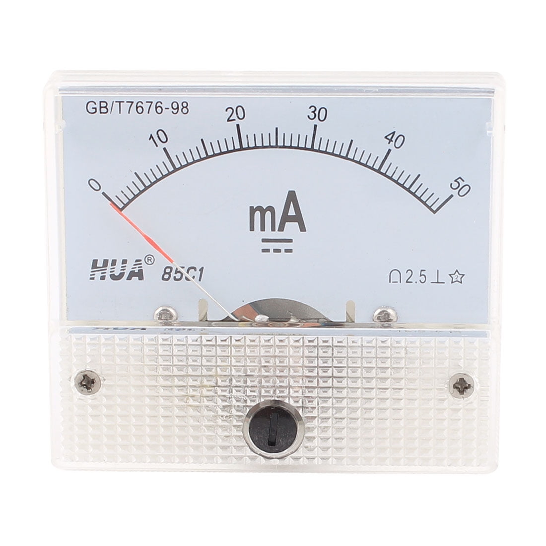DC 50mA Analog Panel Ampere Current Meter Ammeter Gauge 85C1 White 0 ...