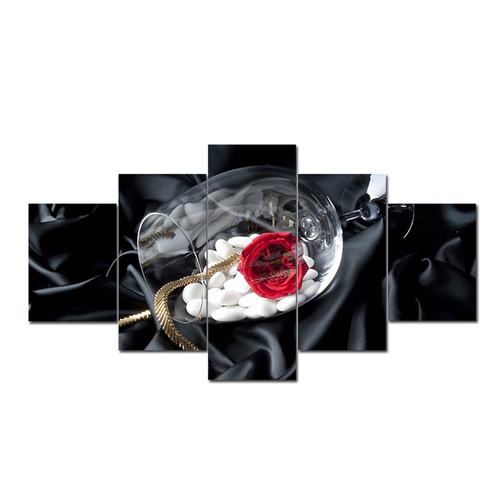 Click here for Staiysm Cup Of Roses Painting Canvas 5 Panels Prin... prices