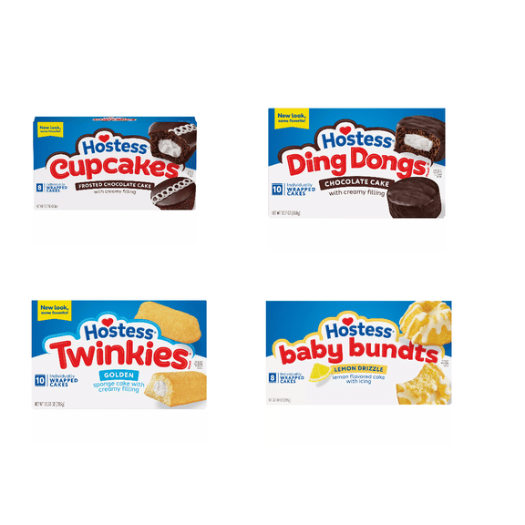 Hostess Twinkies & Ding Dongs Chocolate Snack Cakes Variety Pack, 1.31 ...