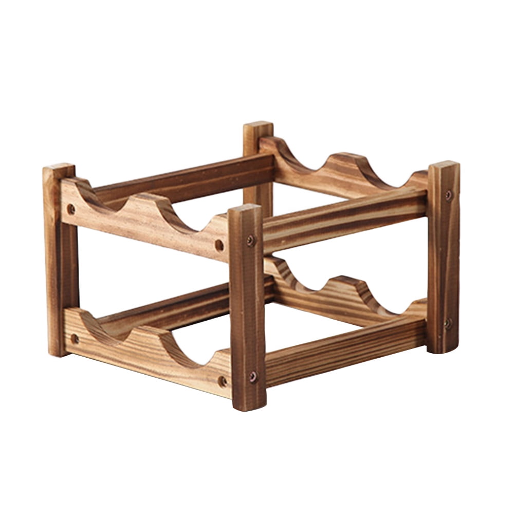 Wine Bottle Rack Double-layers Wine Display Shelf Wooden Red Wine ...
