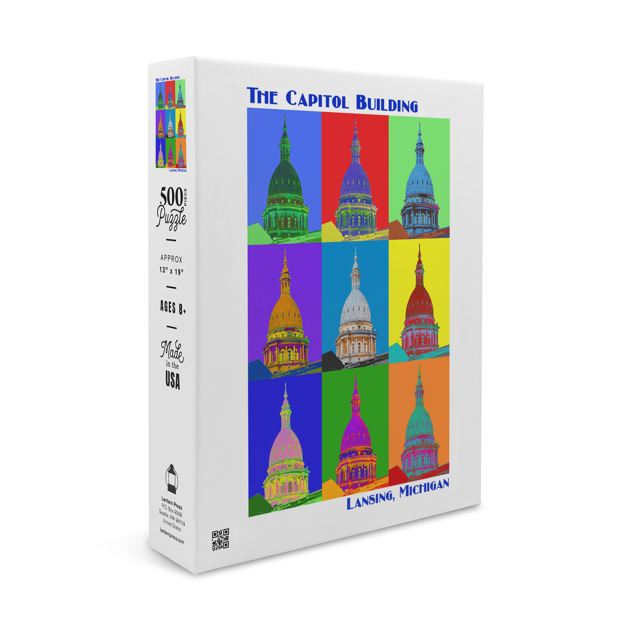 Pop Art, Capitol Building, Lansing, Michigan (19x27 inches, Premium 500 ...