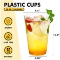 14oz Clear Plastic Disposable Cups, 100 Pack Heavy Duty Party Cups ...