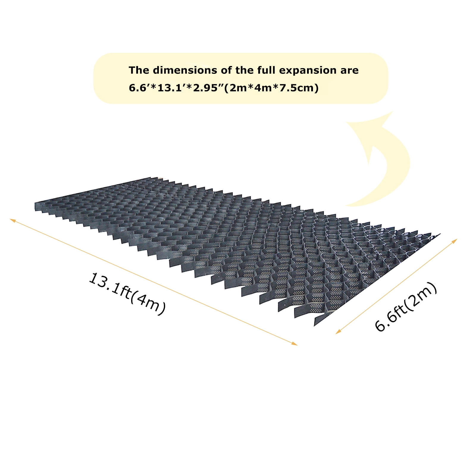 INTBUYING 3in Thick HDPE Ground Grid Honeycomb Geocell Subgrade ...