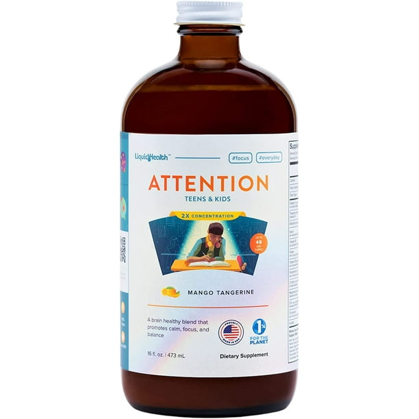 LIQUIDHEALTH Attention Liquid Multivitamin for Kids Memory & Focus ...