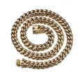 6-14mm Titanium Cuban Necklace Hip Hop 18k Gold Plated Cuban Bracelet ...
