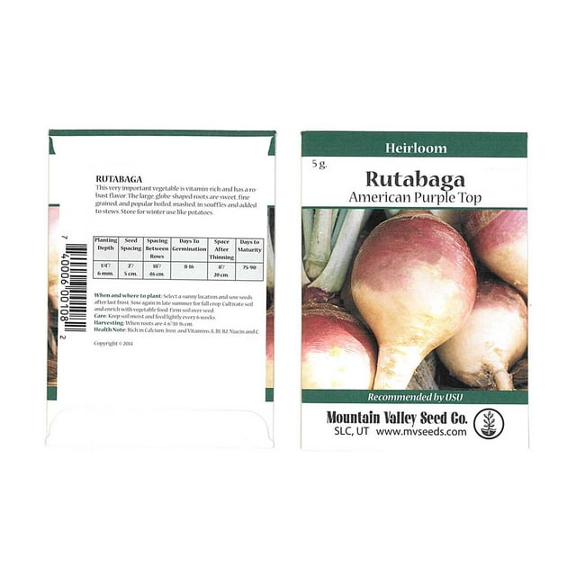 Heirloom Rutabaga Seeds - American Purple Top Variety - 5 Gram Seed ...
