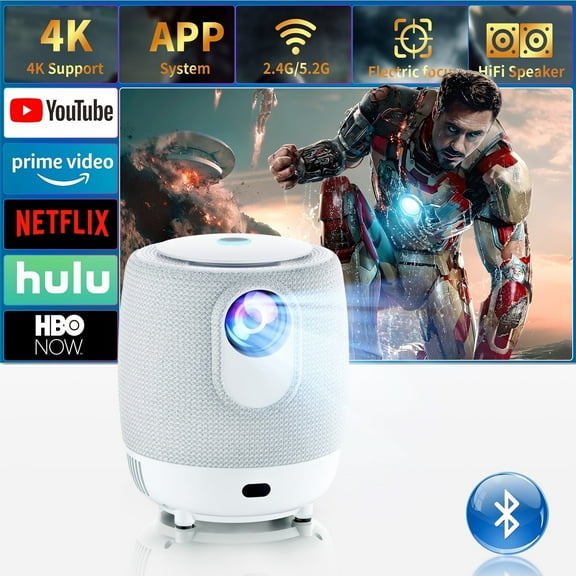 QKK Mini Projector Portable LCD Projector [stand included] Full HD ...