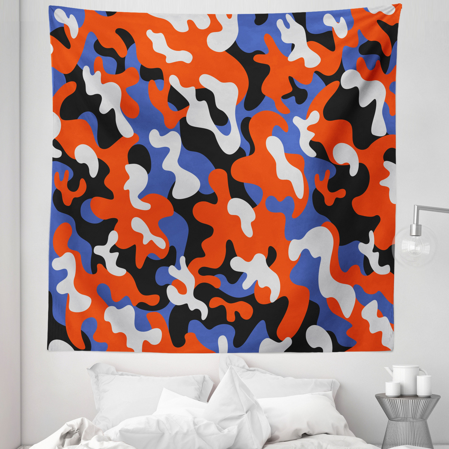 Camouflage Tapestry, Abstract Paint Splashes Expressionist Modern Art ...