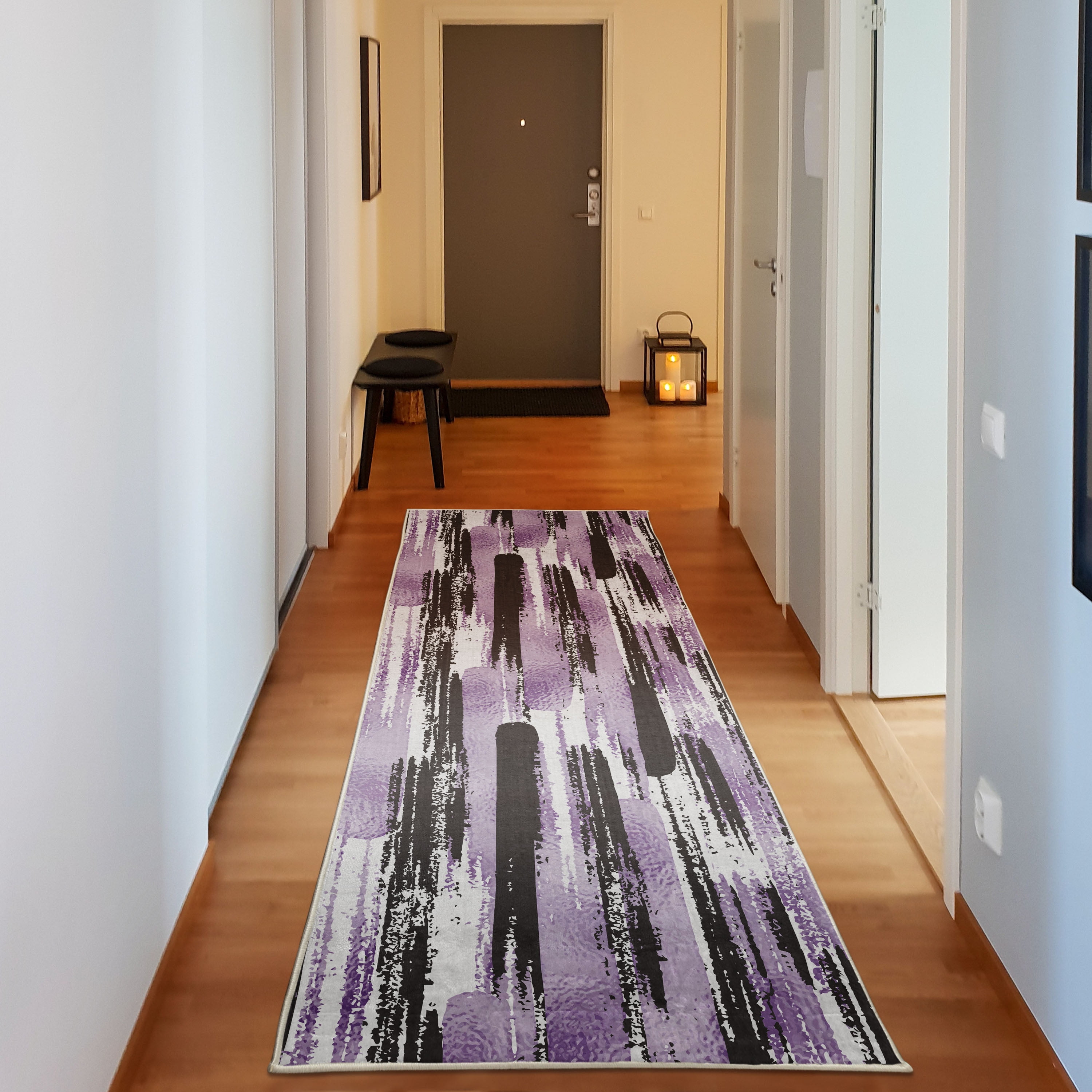 Modern Art Decorative Rug, Watercolored Grunge Brushstroke ...