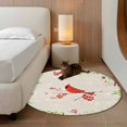 Christmas Red Bird Round Rug 3ft Washable Circle Entryway Rugs Non Slip ...