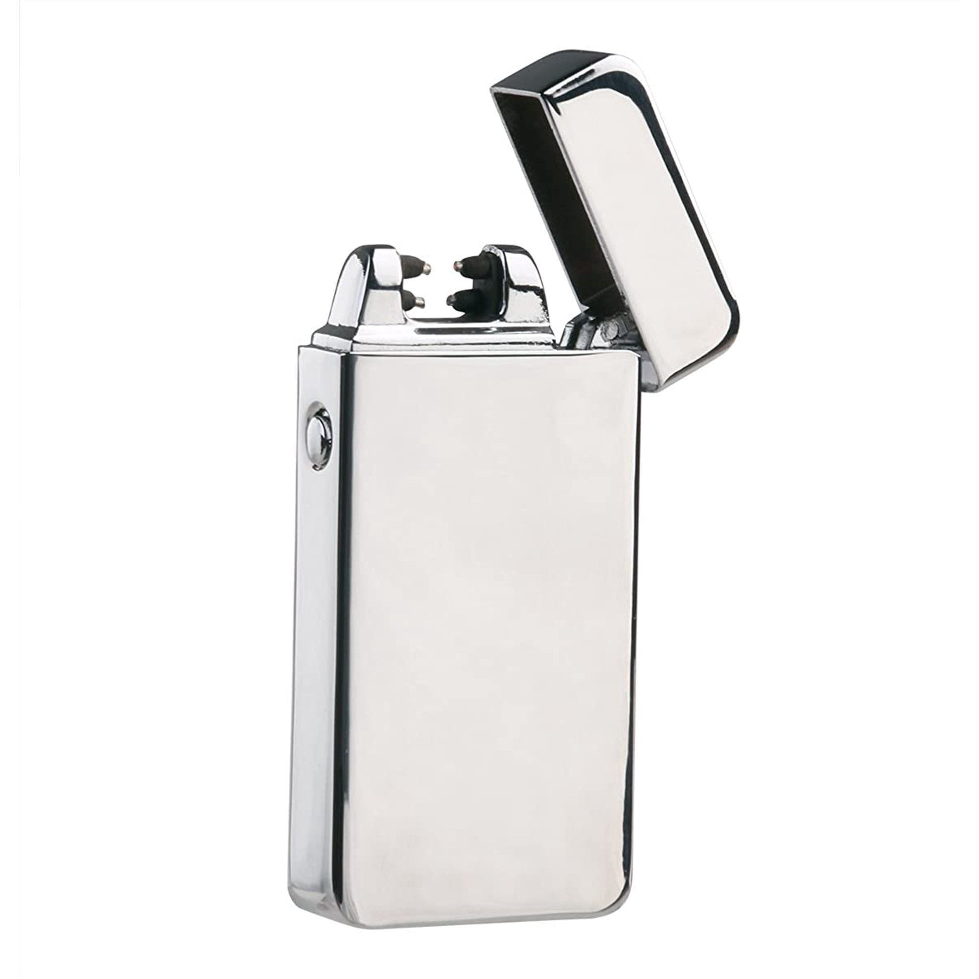 HTOOQ Cigarette Lighter Electric Lighters USB Rechargeable Lighter Double Arc Pulse Cigarette Metal Lighter Valentine s Day gift for men Silver Ice