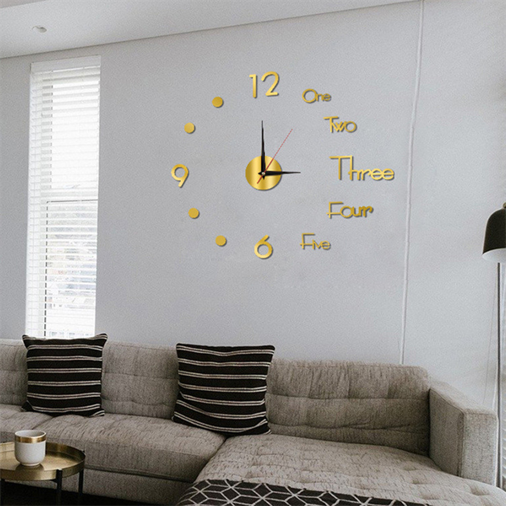 DIY Frameless DIY Wall Clock Large Mute Wall Watches Stickers for ...