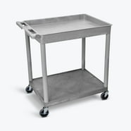 Luxor Large Flat-Top and Tub-Bottom Shelf Black Cart - Walmart.com