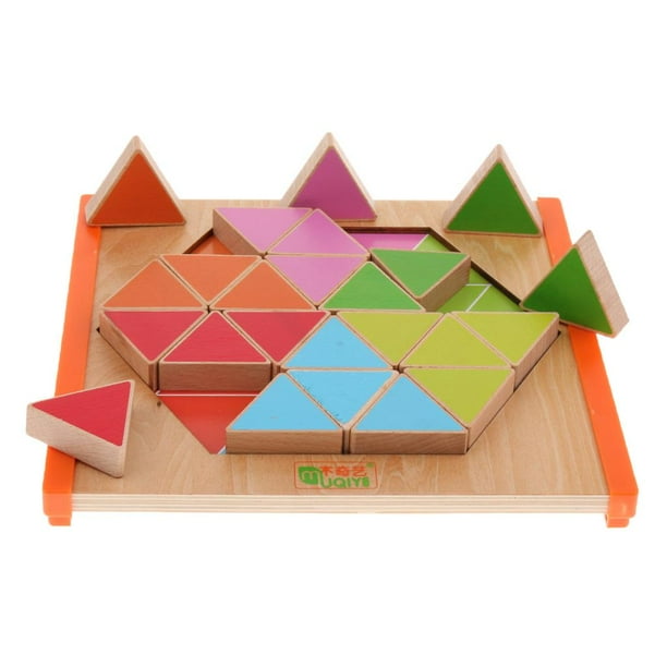 Wooden Stacking Game Learning Toy Geometry Building Blocks Educational ...