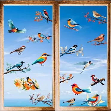 8 Sheets Owl Wall Stickers Animal Stickers Bird Window PVC Waterproof ...