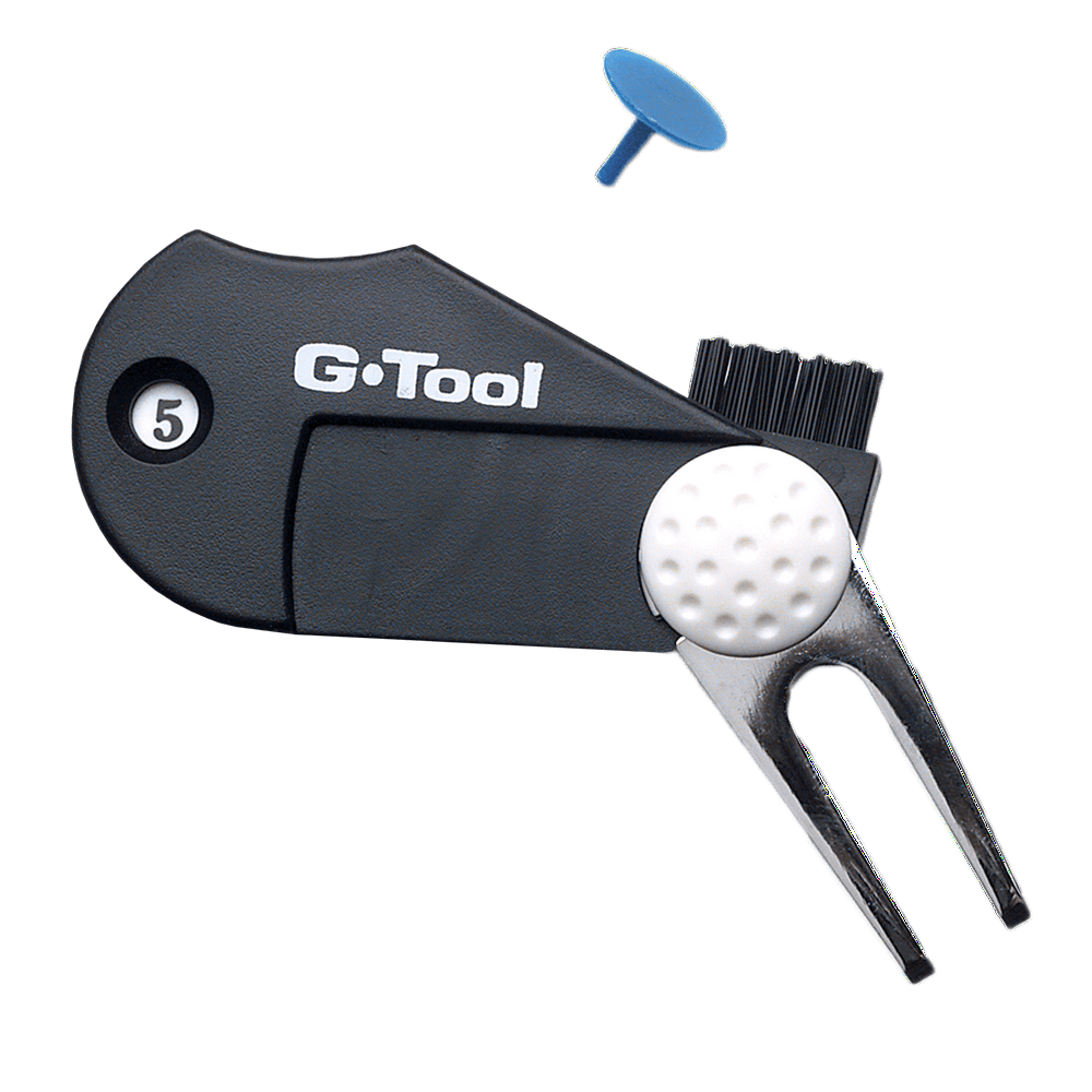 G-Tool 5 in 1 Golf Tool with Divot Tool, Groove Cleaner, Score Counter ...
