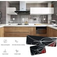 2 Pcs Kitchen Rug Set Black White Gray Red Abstract Non-Slip Kitchen ...