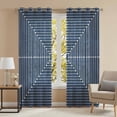 Abstract Lines Sheer Curtains 90 Inch Long 2 Panels, Modern Square ...
