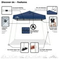 YOLI Discover 64 10’x10’ Pop-Up Canopy Tent, Navy Blue Top, White Frame ...