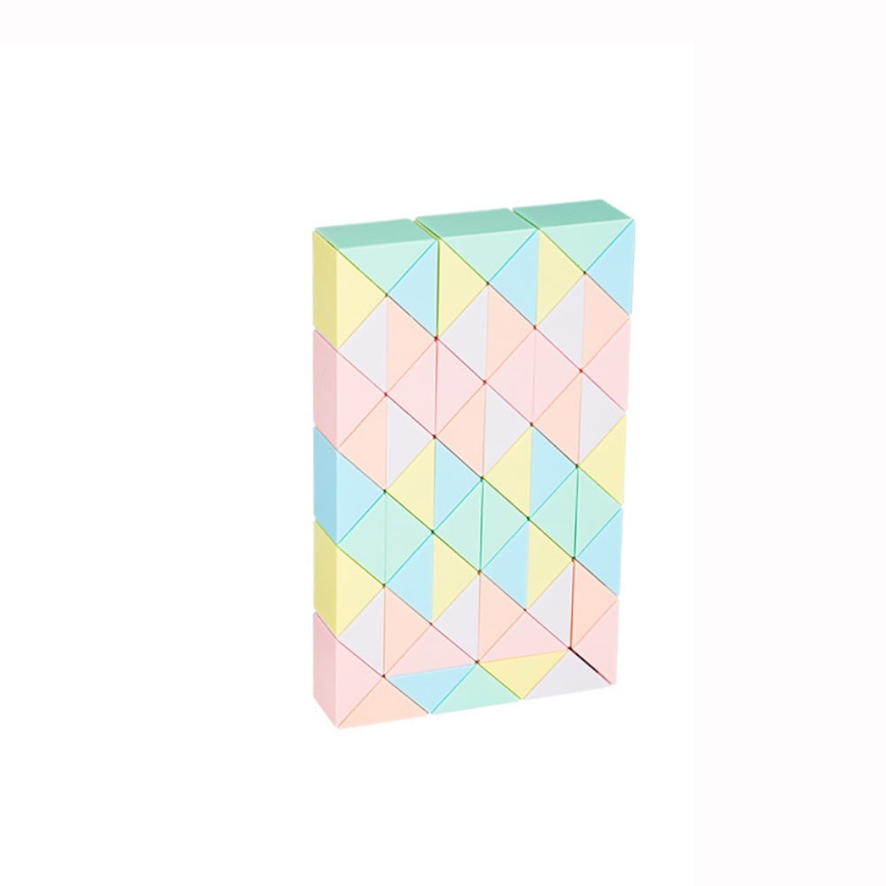 Rainbow Color Wedges Magic Snake Cube Twist Puzzle 3D Brain Teaser ...