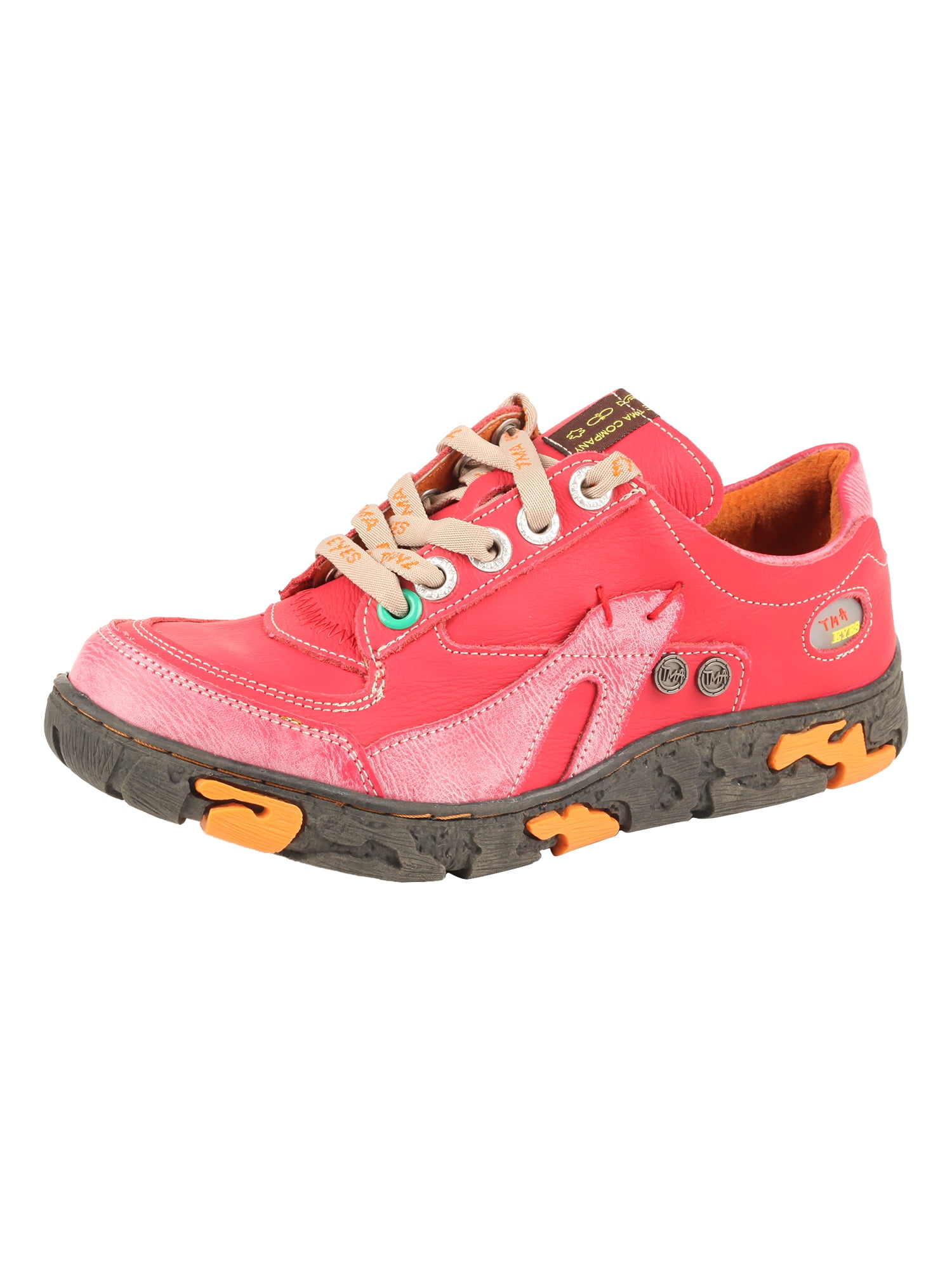 TMA EYES Women's Leather Patchwork Shoes Lace-up Casual Shoes - Walmart.com