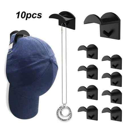 Lepai Modern Adhesive Hat Hooks for Wall (10-Pack) - Minimalist Hat ...