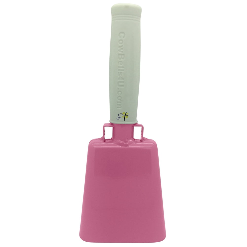8.6 inch Pink Bell White Handle Cowbell with Stick Grip Handle Used for ...