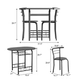Vineego 3 Pieces Dining Set for 2 Small Kitchen Breakfast Table Set ...