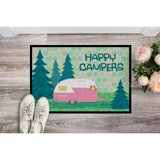 Carolines Treasures VHA3004MAT Happy Campers Glamping Trailer Door Mat ...