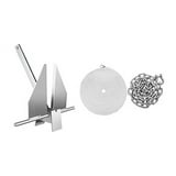 BENTISM 13 lb Galvanized Steel Boat Anchor Kit, Fluke Style with Chain ...